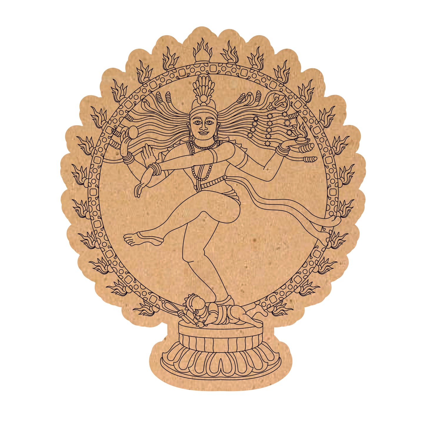 Lord natarajar dancing shiva Pre-Marked MDF Cutout – My Store